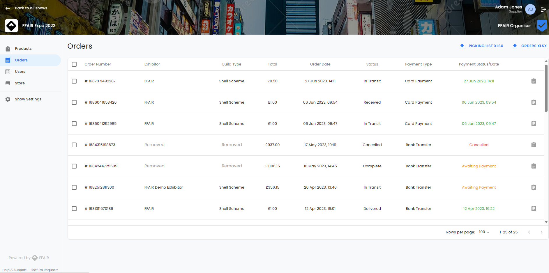 View / Export Shop Orders