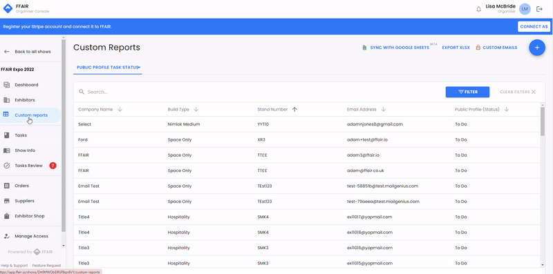 Using the Custom Emails Feature