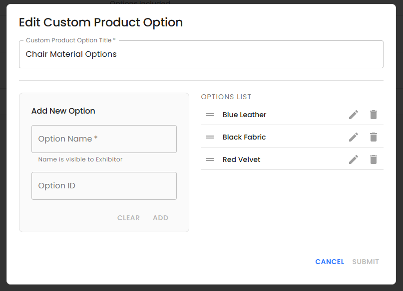 Custom Product Options